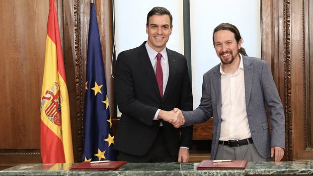 Sánchez E Iglesias Firman El Acuerdo De Coalición