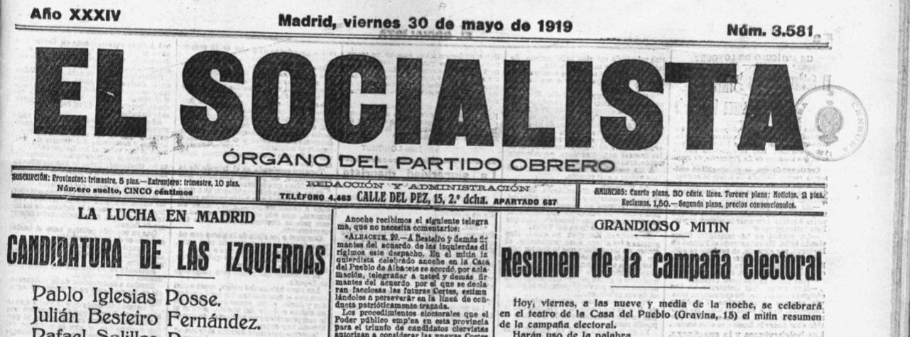 Sucedió en... 1919: 'El Socialista' necesita apoyo de sus lectores para ...